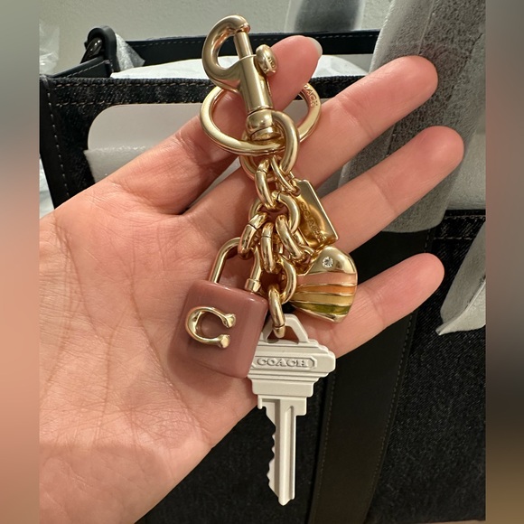 Coach | Accessories | Coach Signature C Lock Key Heart Cluster Bag ...